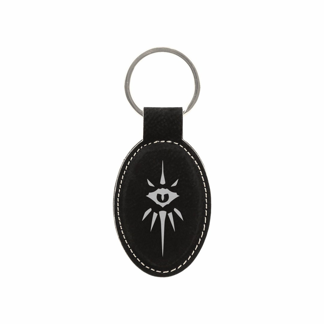 D&D Gifts Warlock Class Symbol Engraved Leatherette Keychain for Men ...