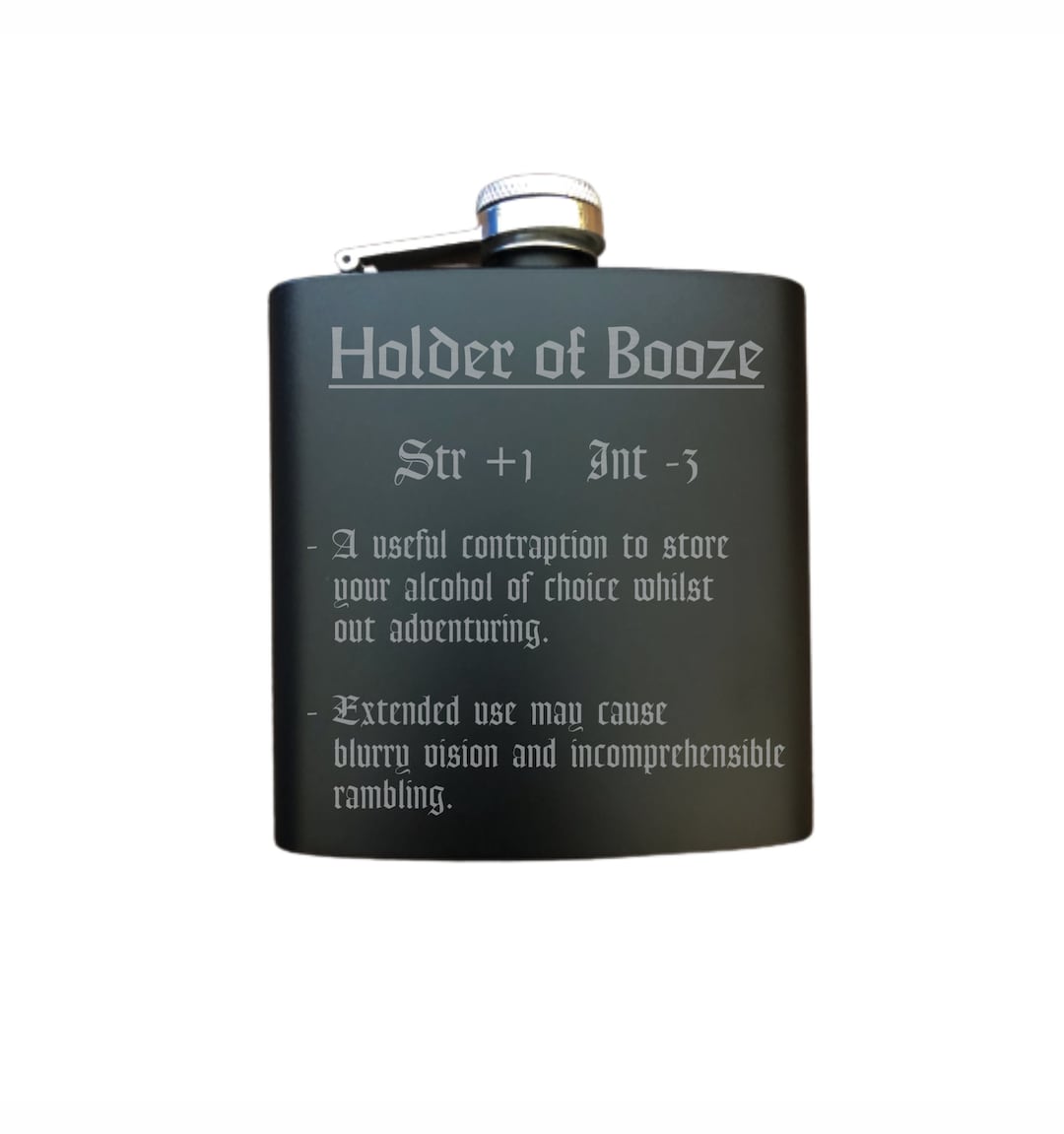 D&D Roleplaying Engraved Steel Flask - Holder of Booze Funny Item ...
