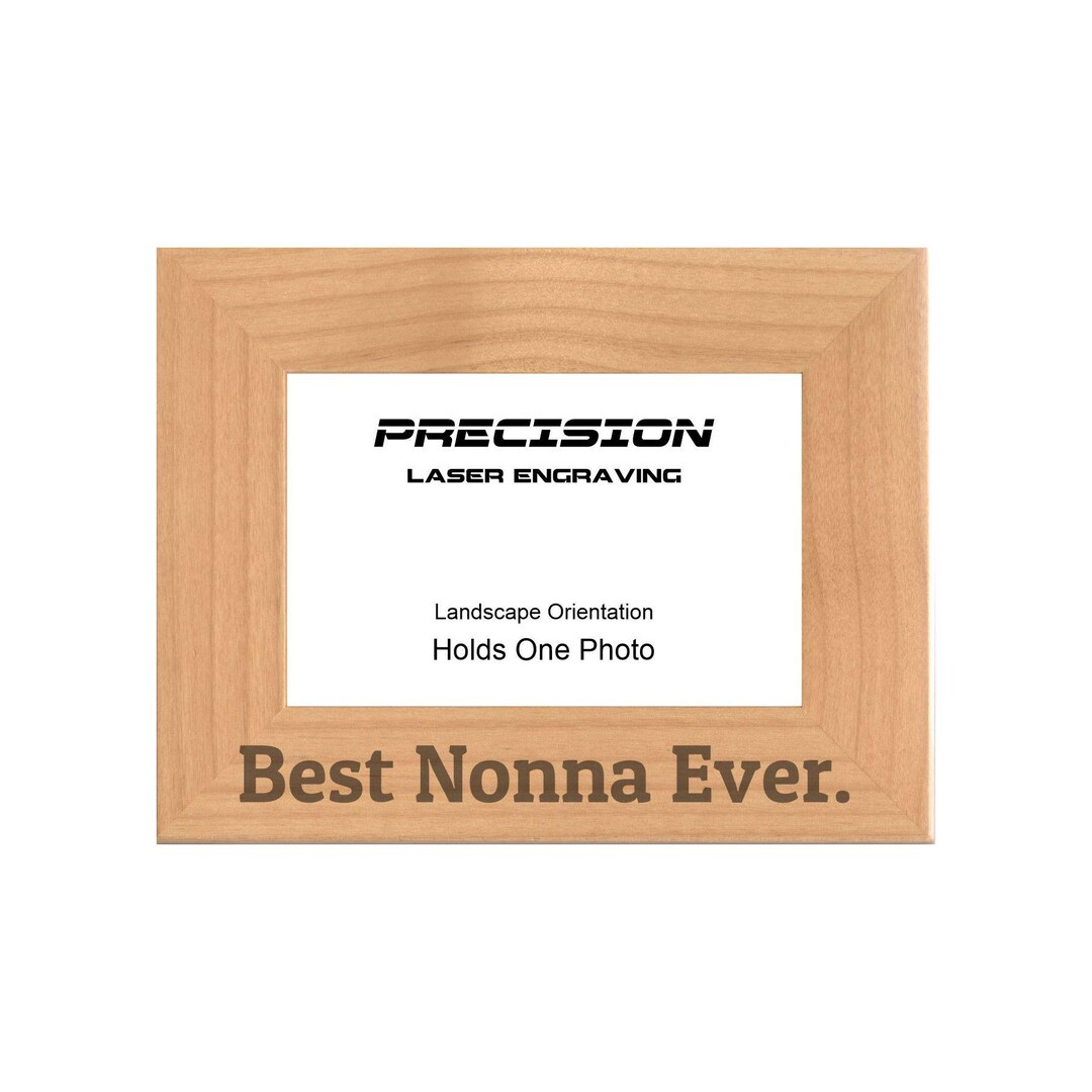 Nonna Picture Frame, Best Nonna Ever Engraved Natural Wood Photo Frame ...