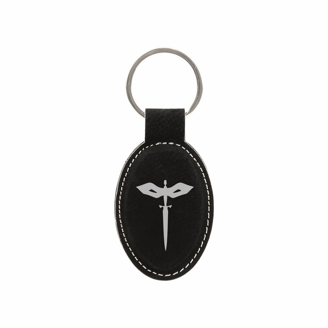 DND Key Chain, Rogue Class Symbol Engraved Leatherette Keychain for Men ...