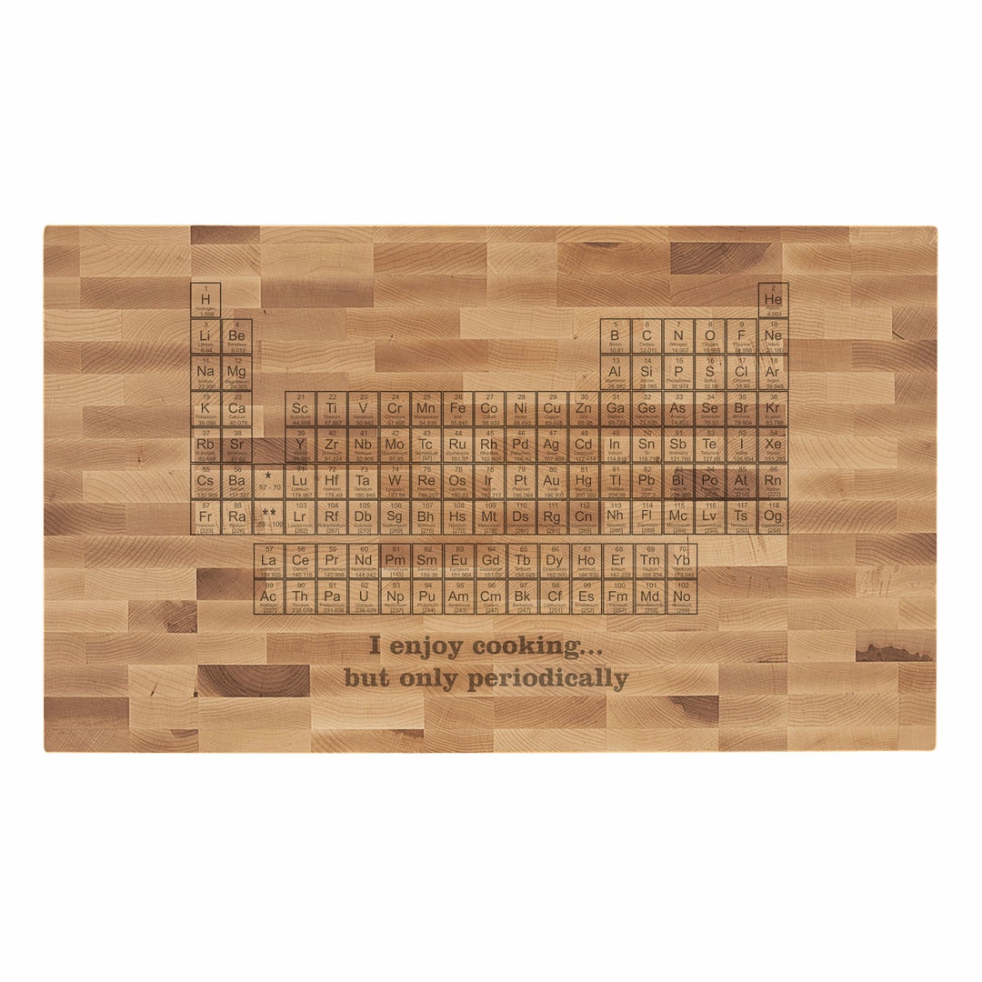 Nerdy Gift Maple Butcher Block Enjoy Cooking Periodically Engraved ...