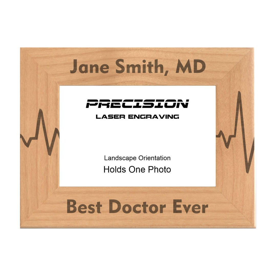 Doctor Picture Frame, Personalized Best Doctor Ever With Heartbeat and ...
