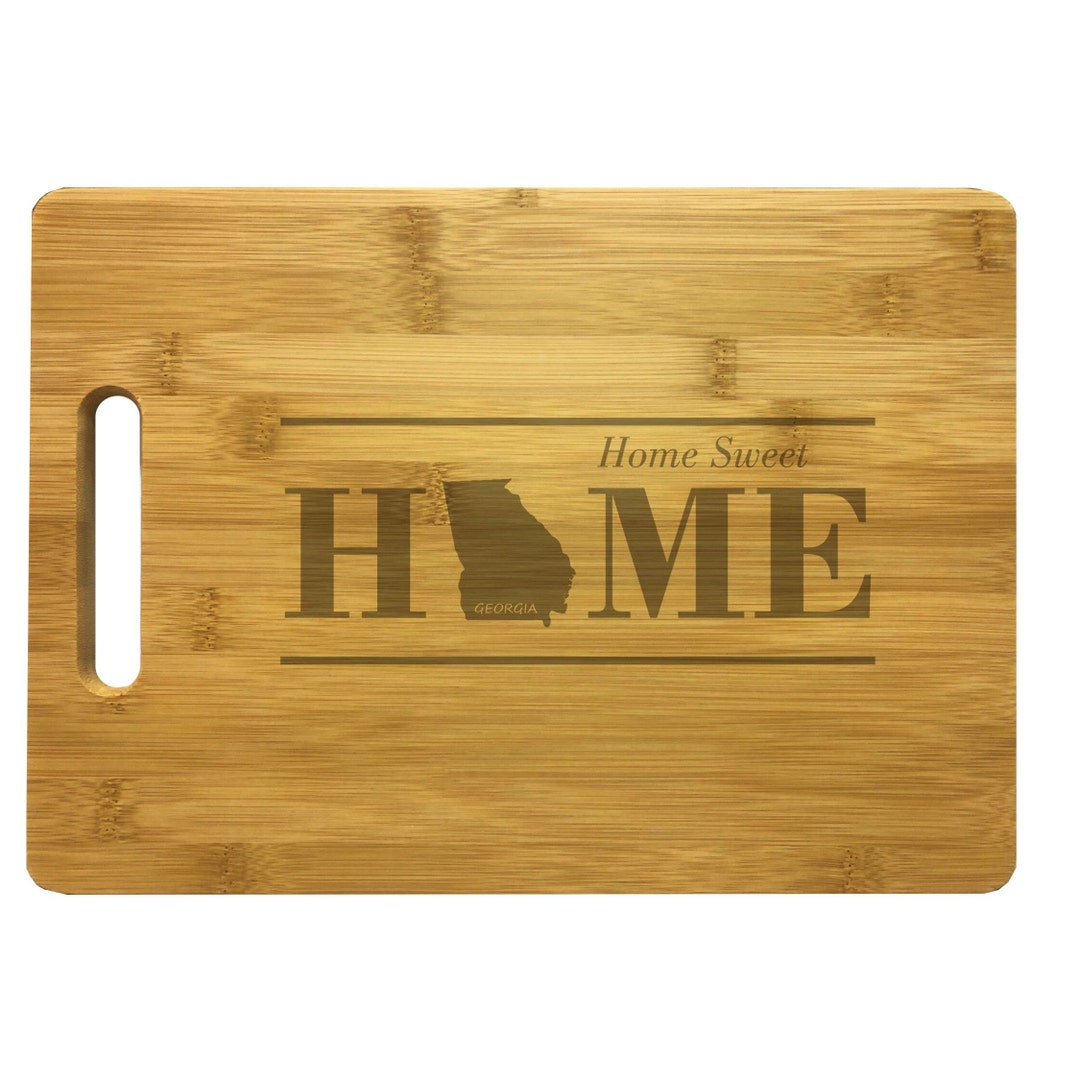 Georgia Cutting Board, Home Sweet Home Engraved Natural Wood Cutting ...