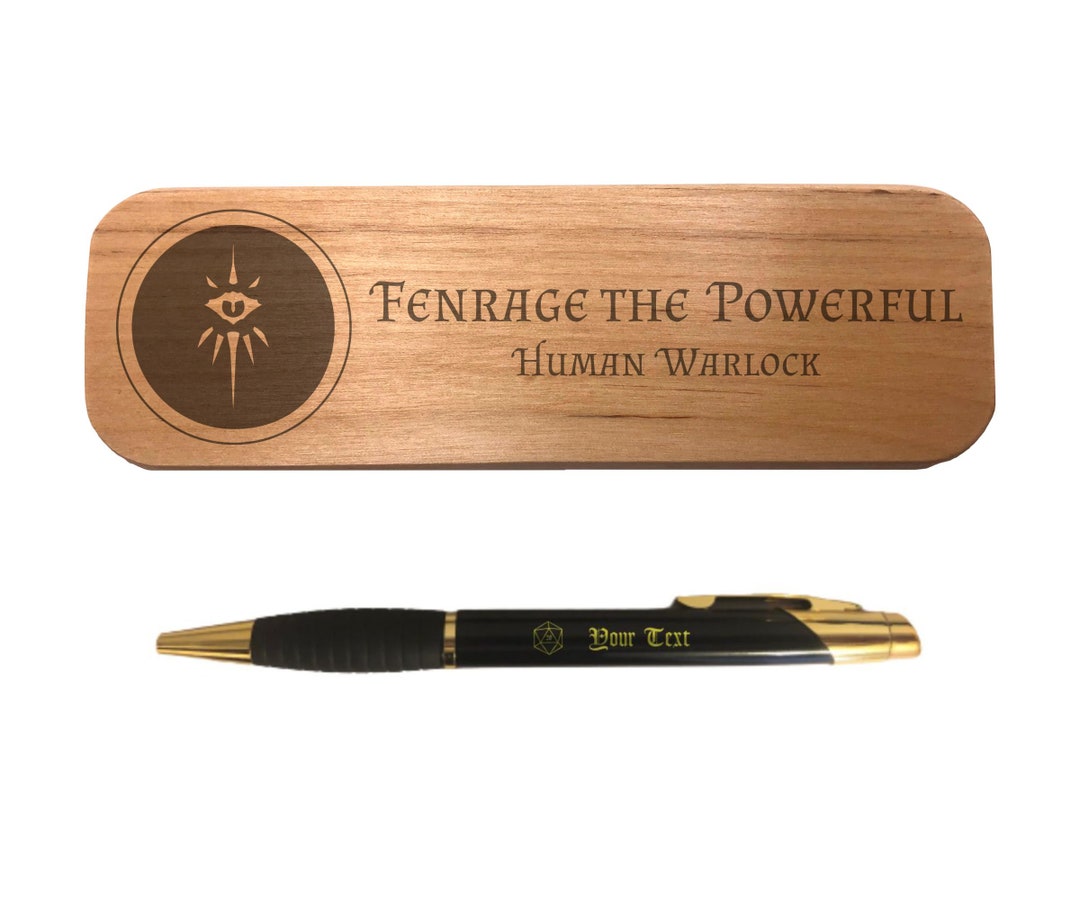 Personalized Dnd Engraved Coated Brass Pen With Case Warlock Class ...