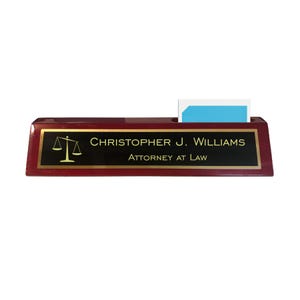 Personalized Lawyer Attorney Name Plate for Desk Rosewood Finish With ...