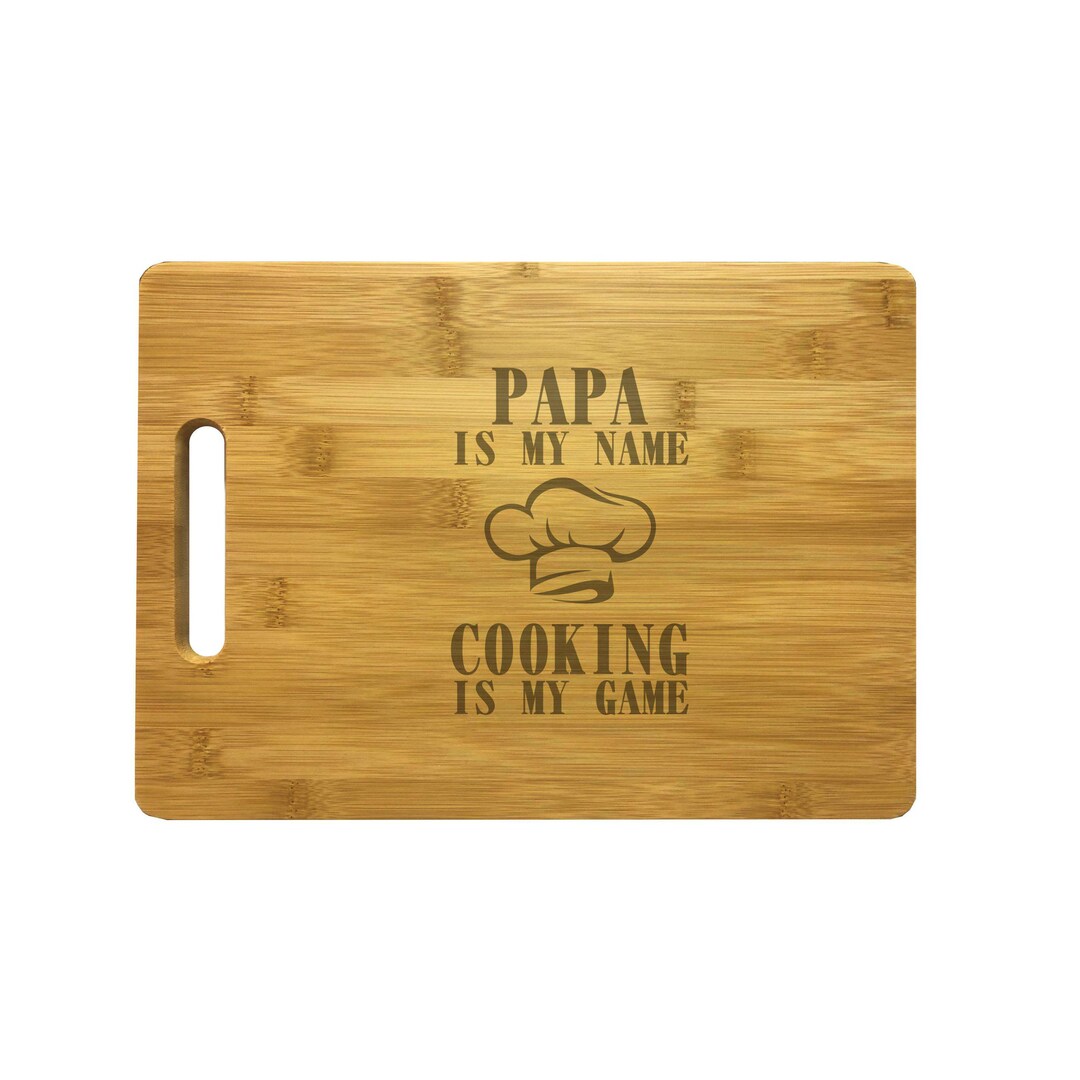 Engraved Papa Cutting Board Bamboo or Maple Wood, Father's Day Gift for ...