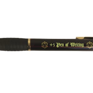 D&D +3 Pen of Writing Dice Engraved Coated Brass Pen - Dnd, Dungeons ...