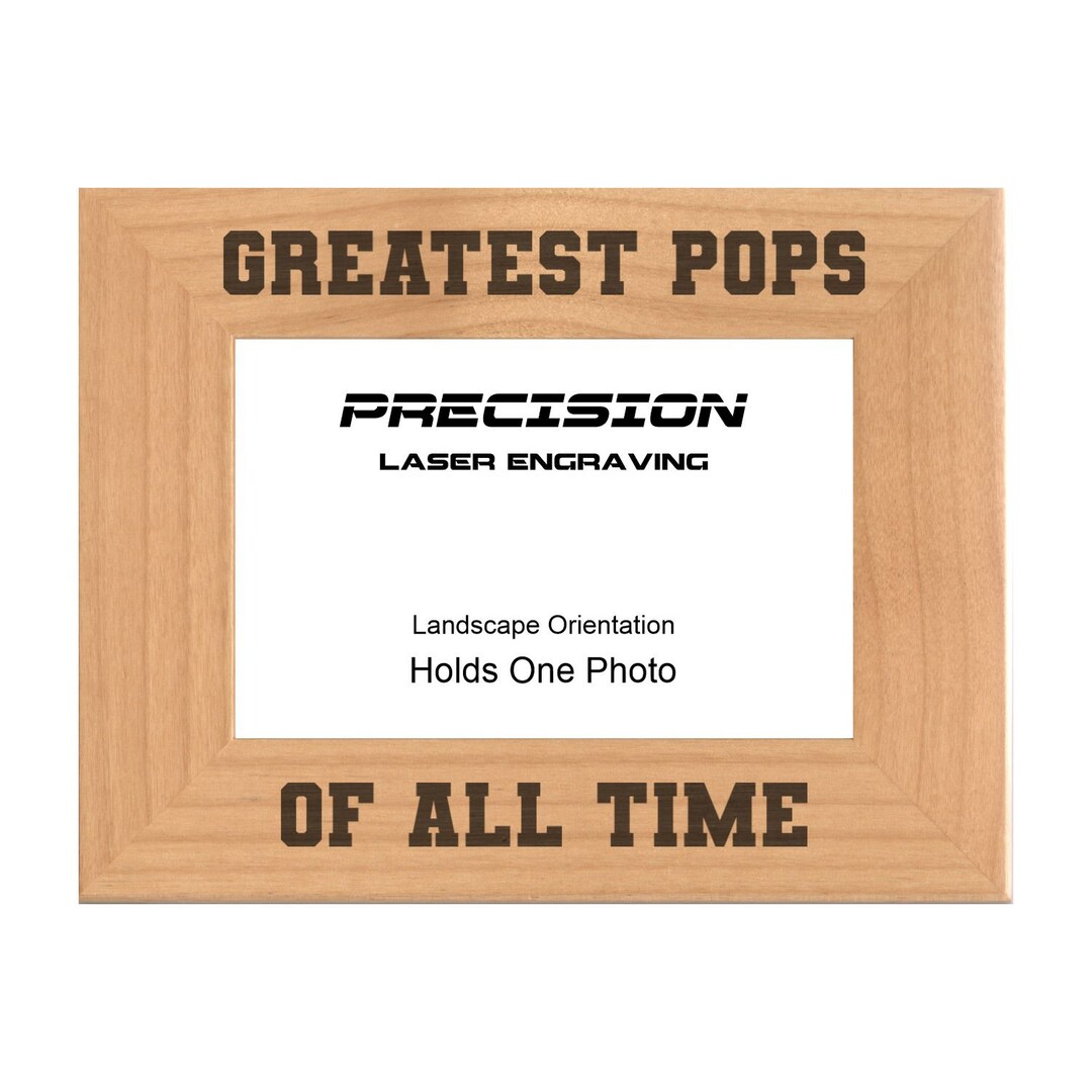 Pop Picture Frame Greatest Pop of All Time Engraved Natural Wood 4x6 ...