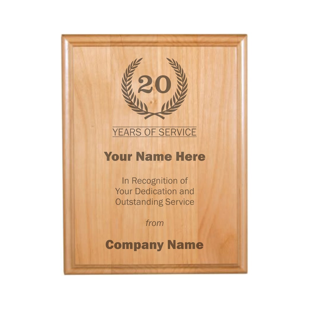 Custom Years of Service Award With Personalized Text Coworker Gift ...