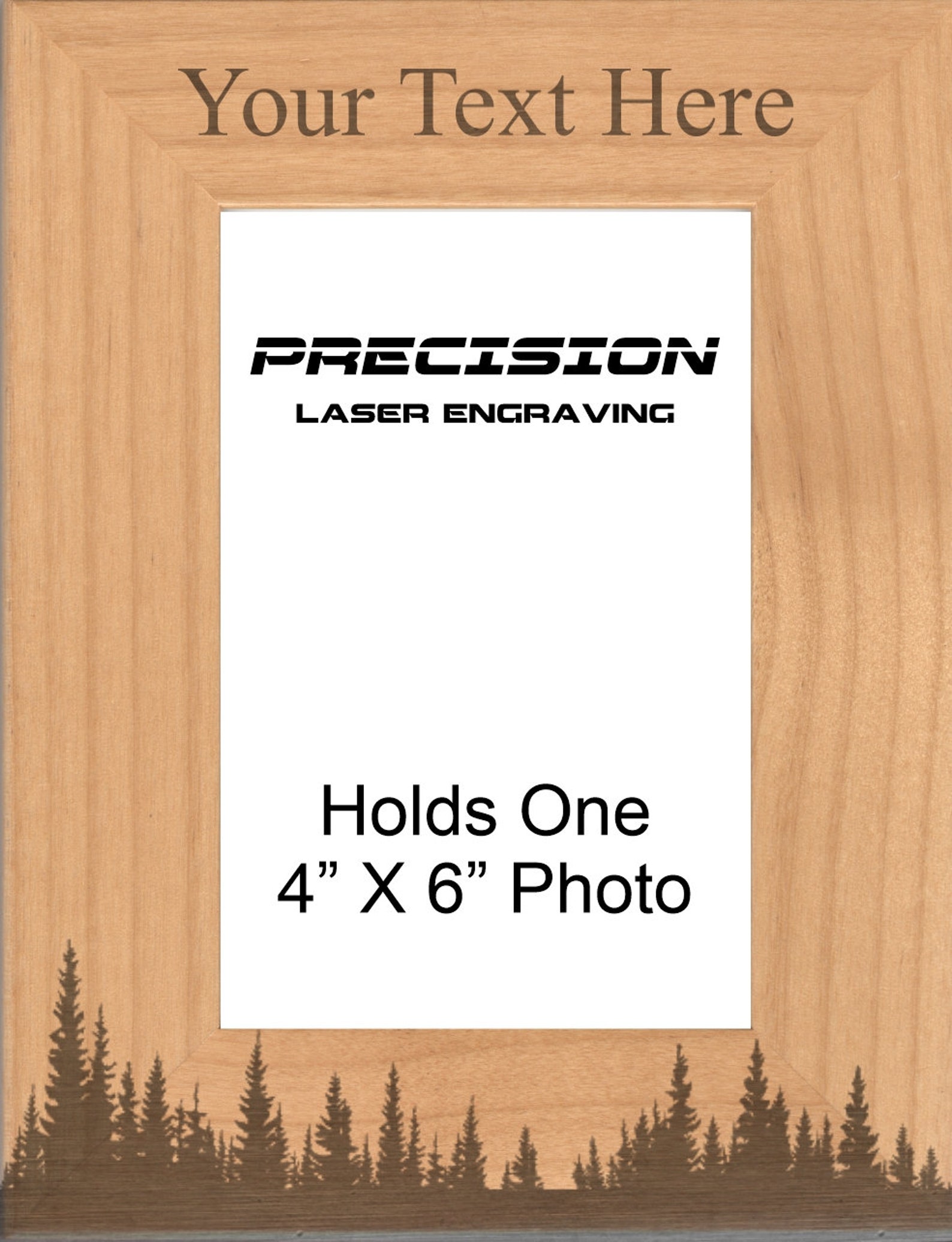 Personalized Pine Forest Engraved Wood Picture Frame Custom - Etsy