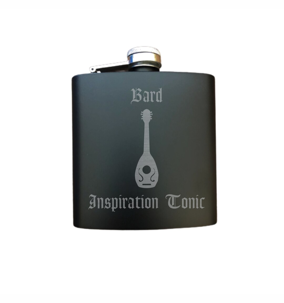 D&D Roleplaying Engraved Steel Flask Bard Inspiration Tonic Nerdy Gift ...