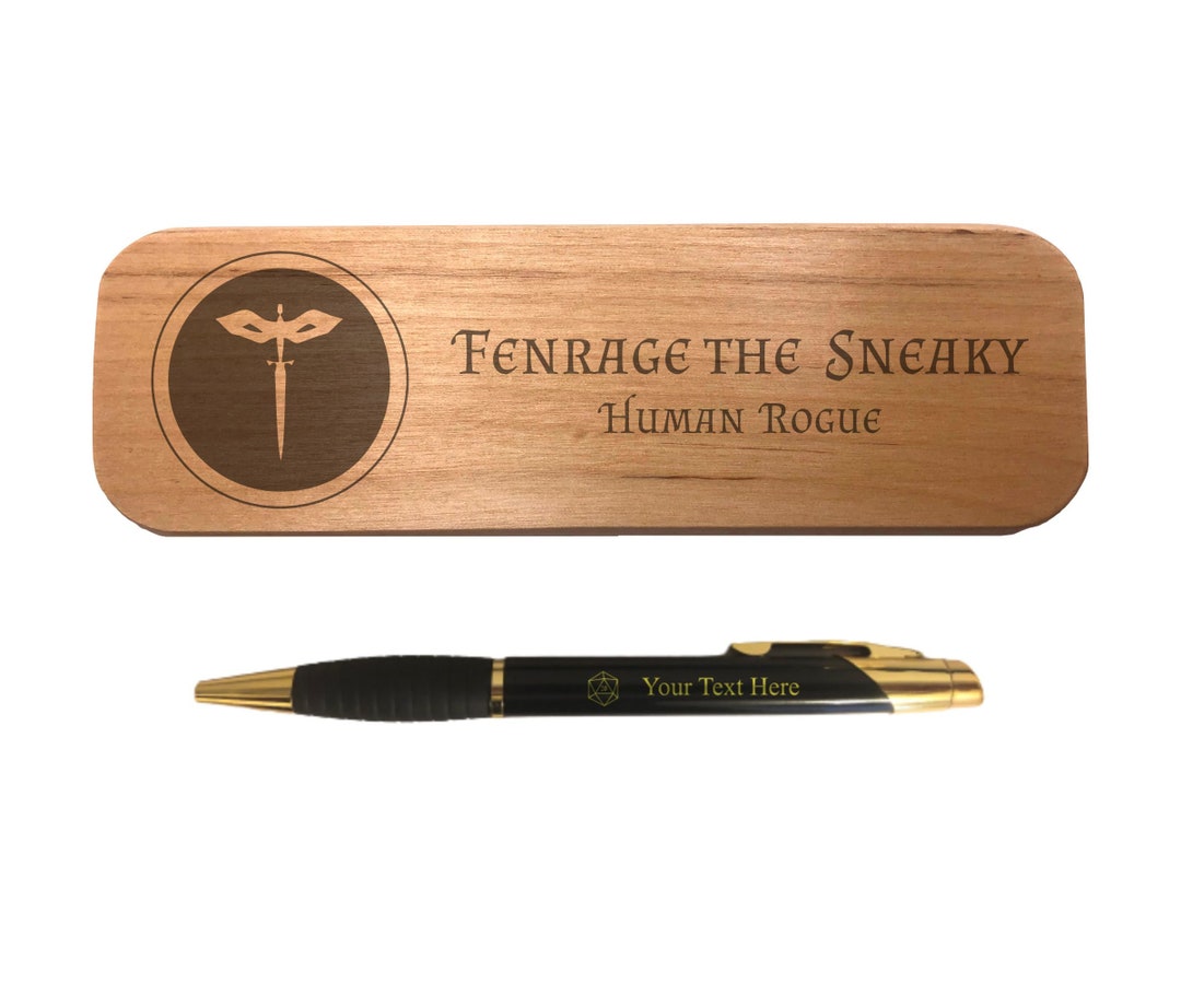 Personalized Dnd Gifts Rogue Class Symbol Custom Text Engraved Pen and ...