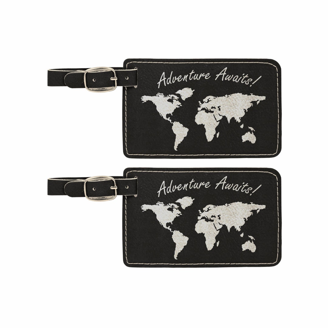 Luggage Tags Adventure Awaits World Map Travel Gifts Accessories for ...