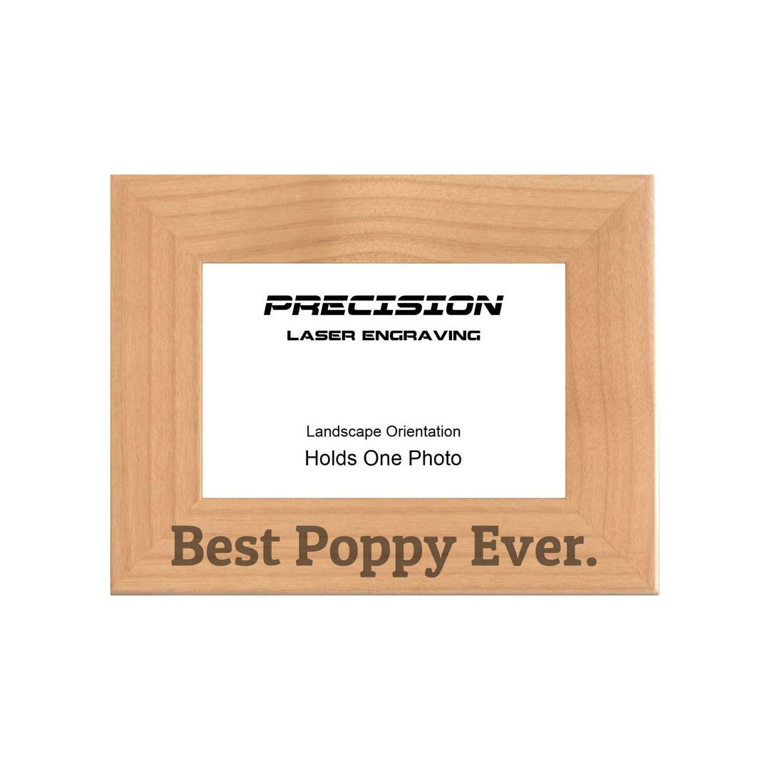 Poppy Picture Frame, Best Poppy Ever Engraved Natural Wood Photo Frame ...