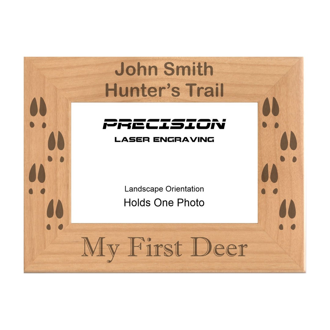 Personalized Hunting Frame My First Deer With Prints Engraved Natural ...