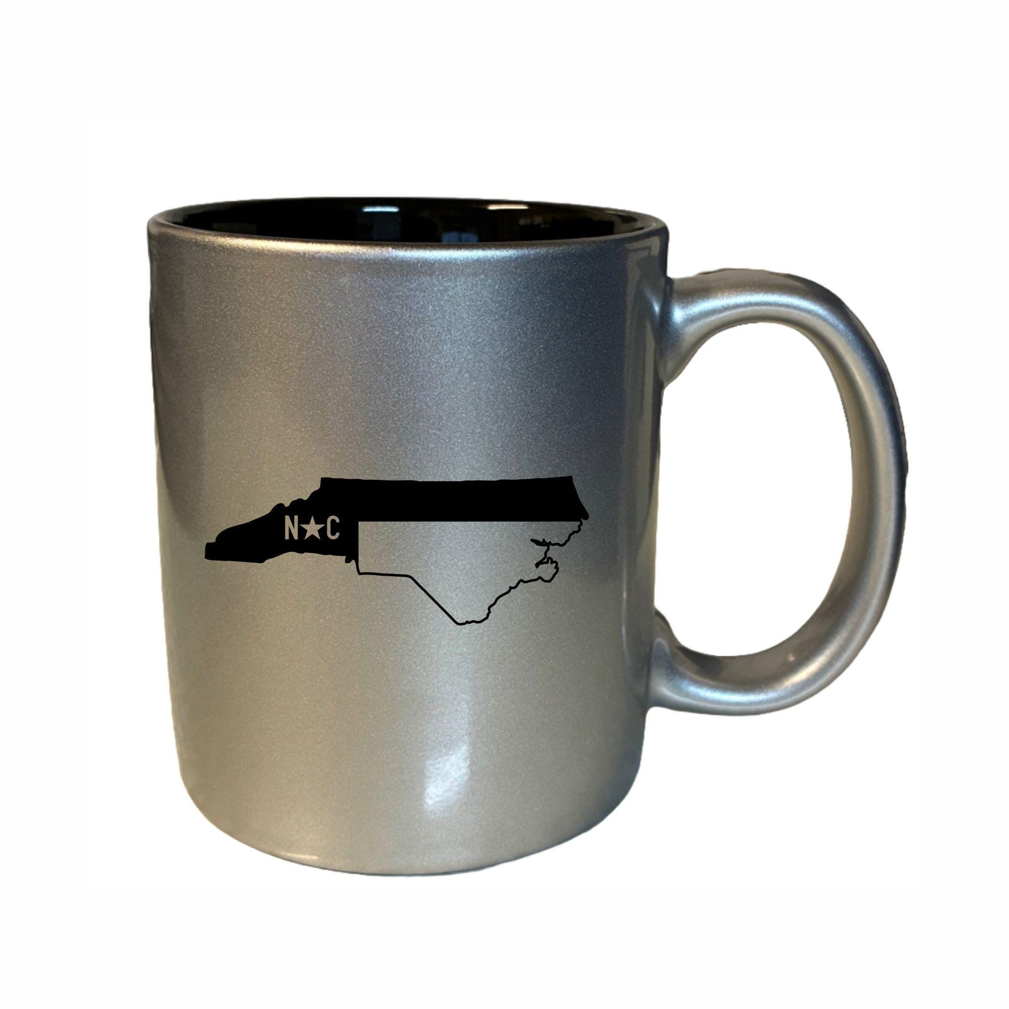 NC State Pride Coffee Mug, North Carolina Ceramic Cup, 11oz Black White ...