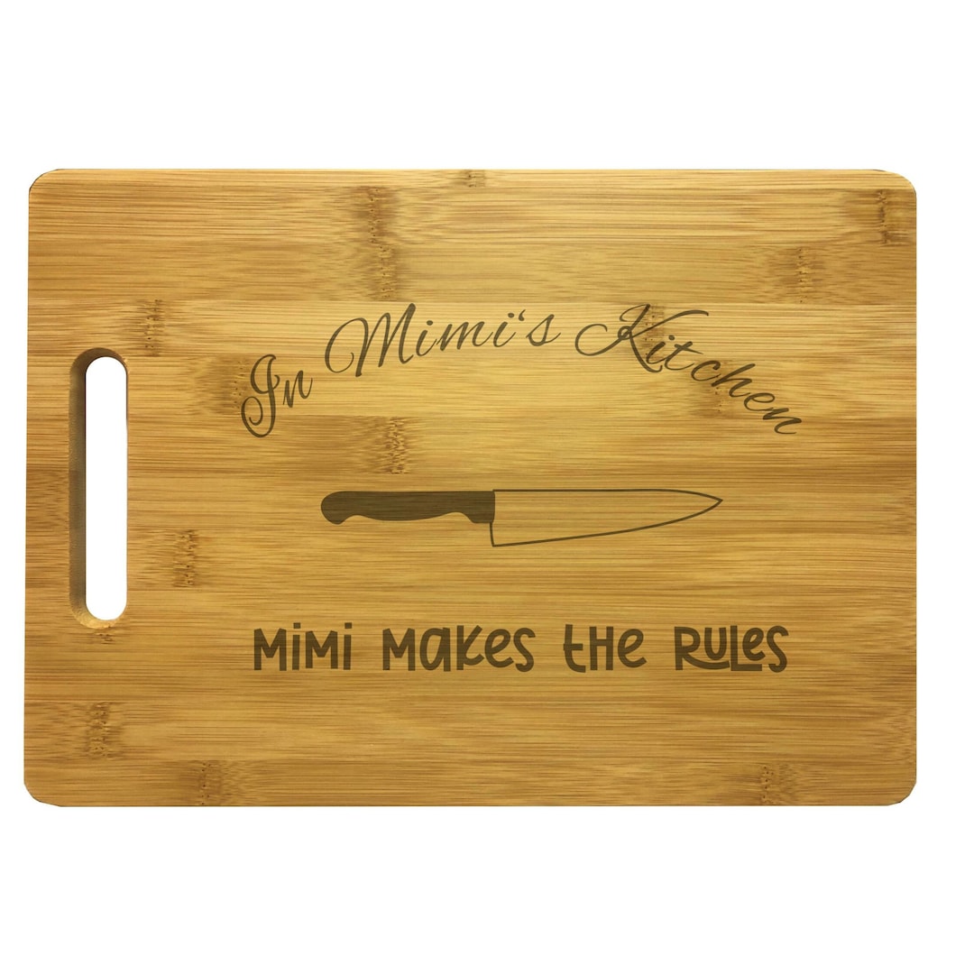 In Mimi's Kitchen Mimi Makes the Rules Engraved Natural Wood Large ...
