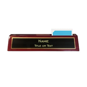 Personalized Name Plate for Desk Rosewood Finish With Custom Text Name ...