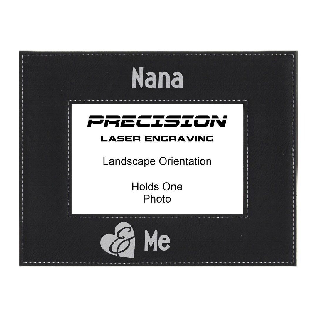 Nana Picture Frame, Nana and Me Heart Engraved Leatherette Photo Frame ...
