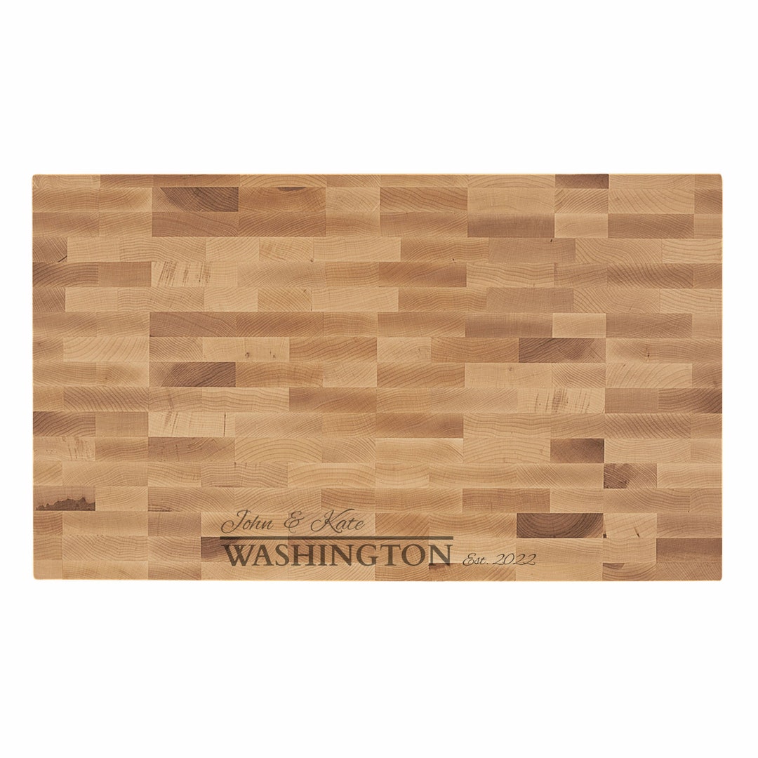 Personalized Butcher Block With Custom Text Engraved Large Maple ...