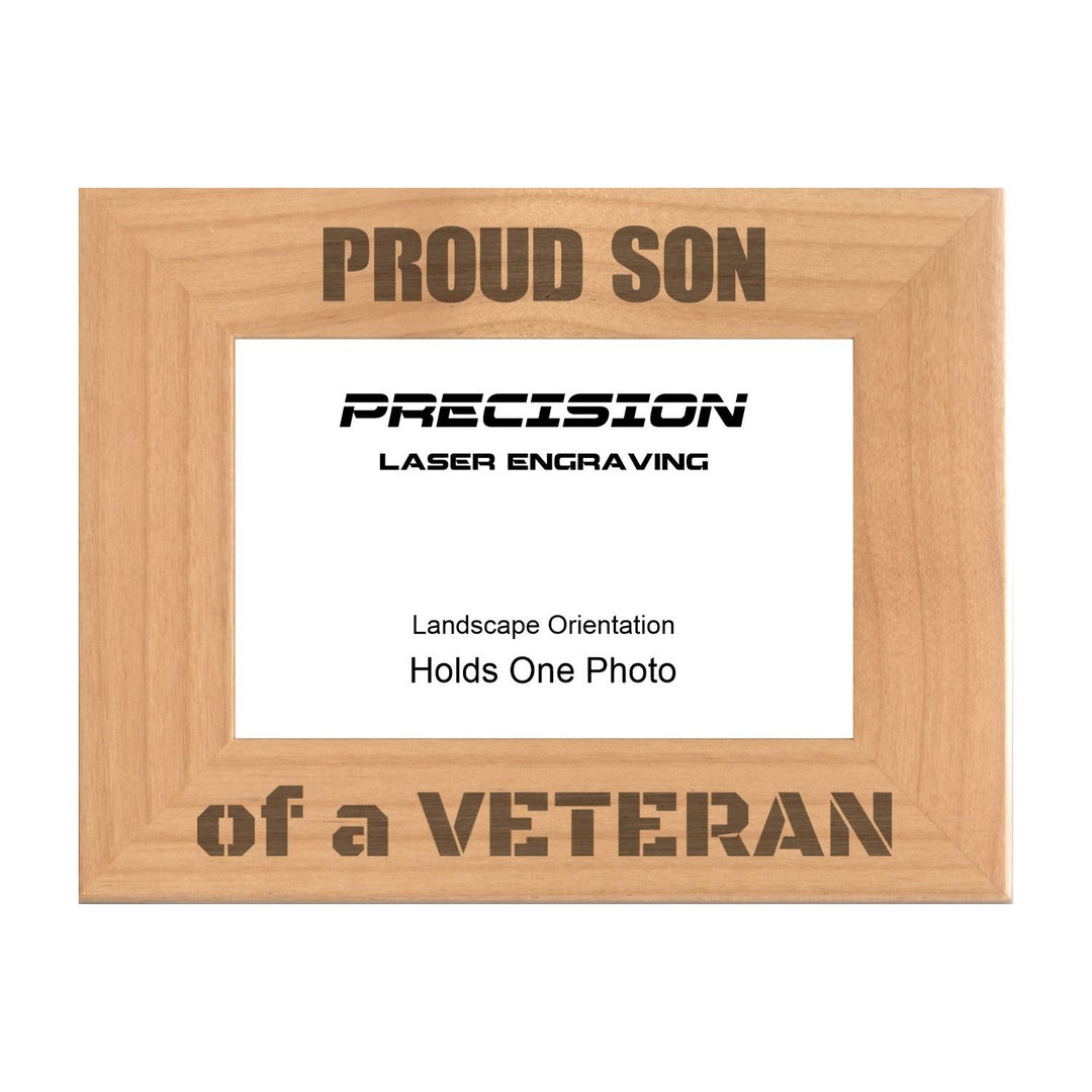 Proud Son of a Veteran Engraved Natural Wood Picture Frame, 4x6 5x7 ...