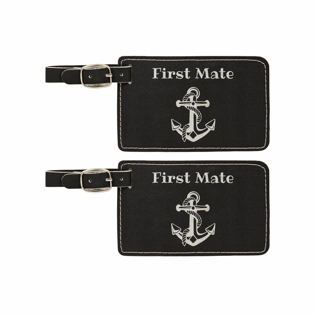 Nautical Luggage Tags, First Mate With Anchor Travel Gifts Accessories ...
