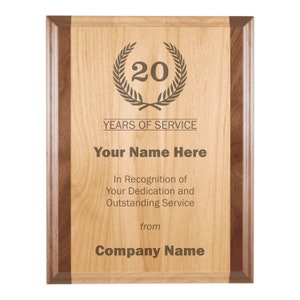 Custom Years of Service Award With Personalized Text Coworker Gift ...