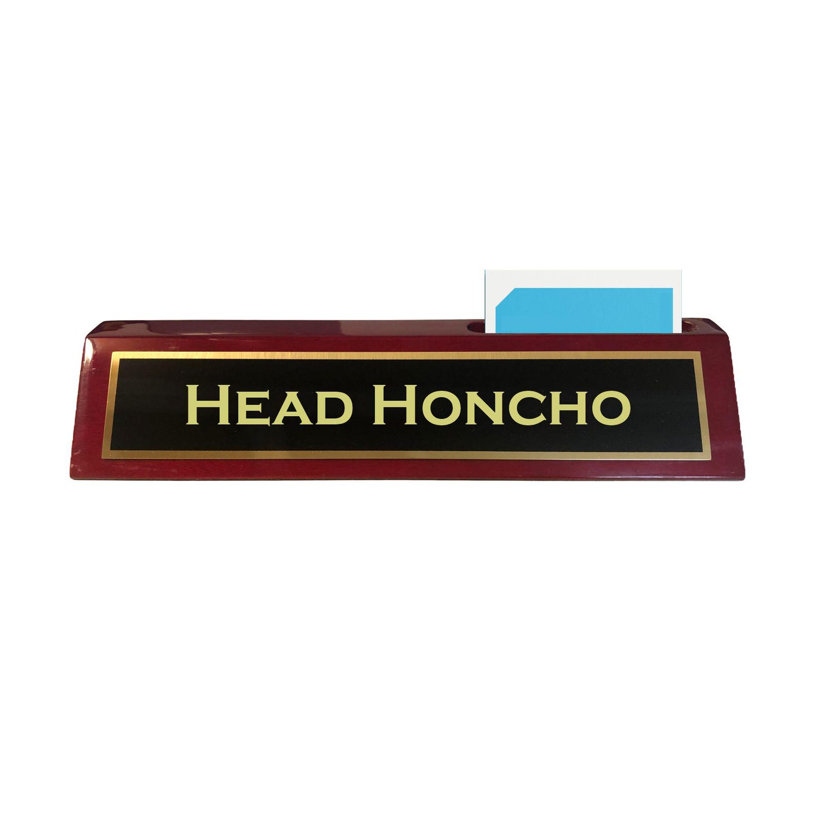 Funny Desk Wedge Novelty Name Plate Rosewood Finish Head Honcho ...