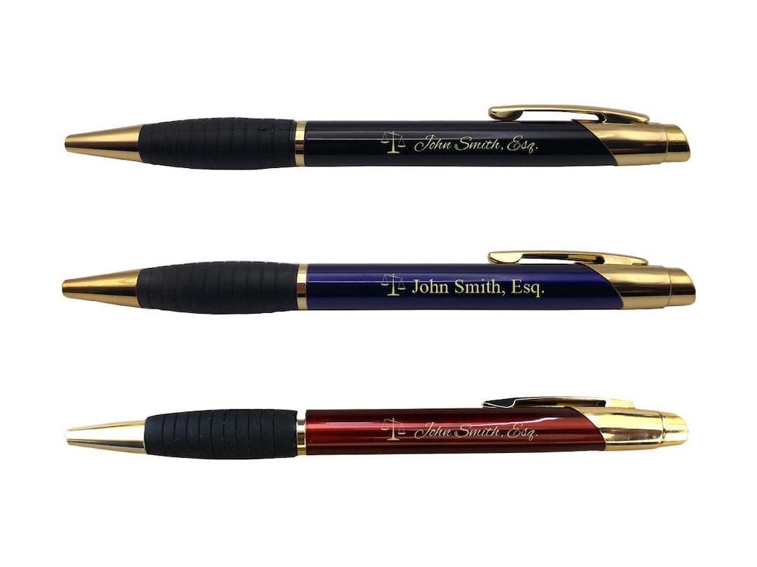 Personalized Lawyer Attorney Engraved Coated Brass Pen - Custom Text ...