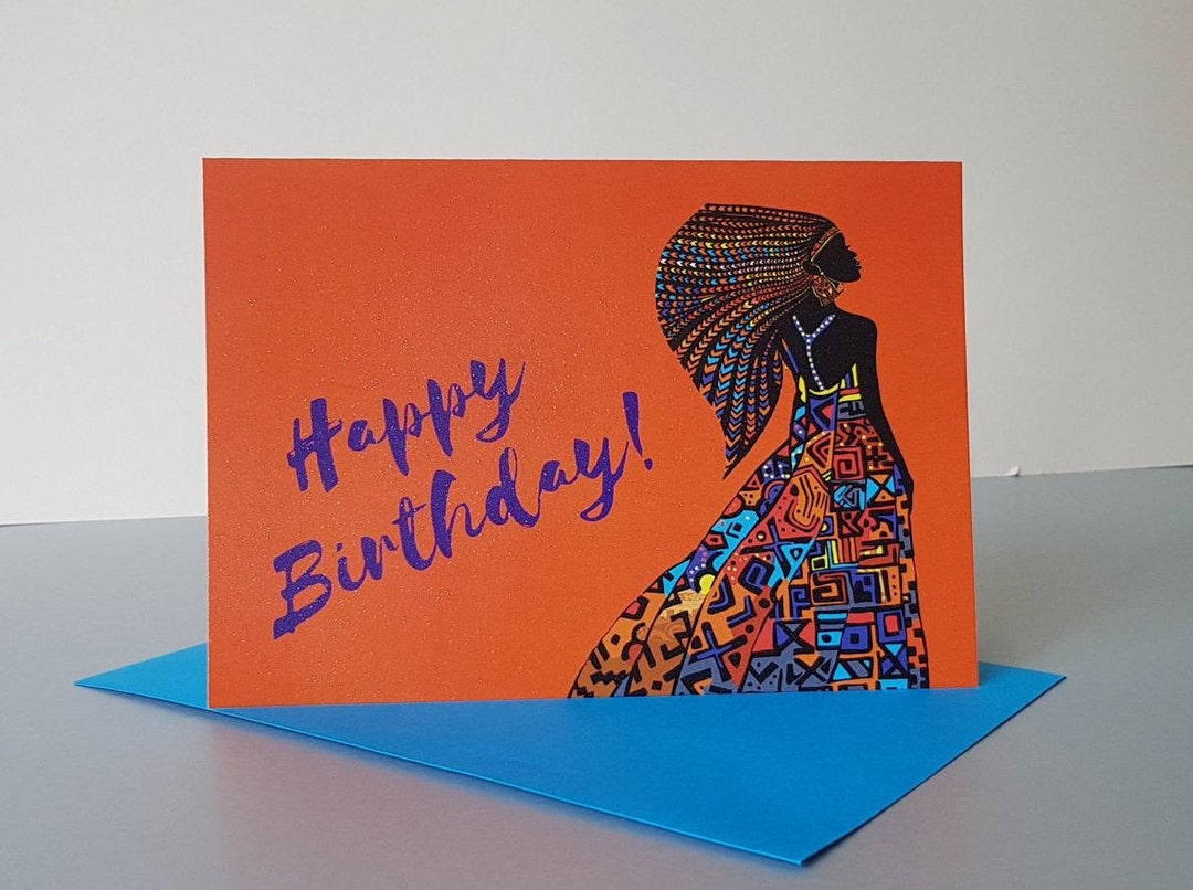 Black Cultural Cards: African Multicoloured Lady - Etsy