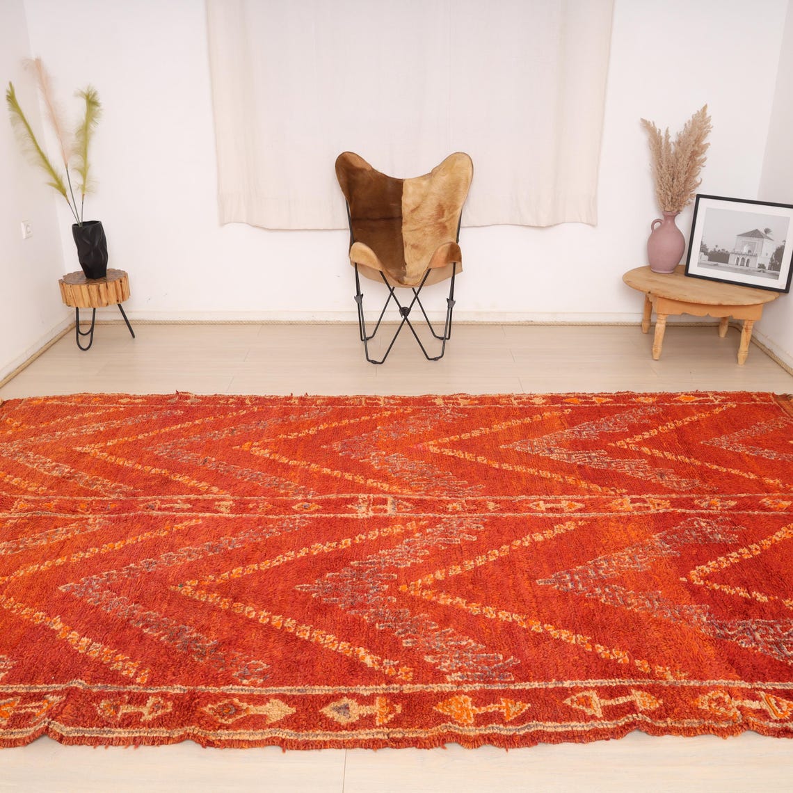 Vintage Boujaad Rug, Authentic Moroccan Rug 6x9 Ft - Etsy