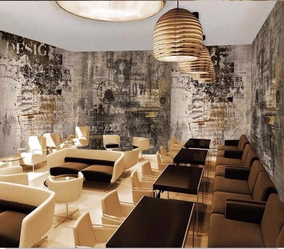 Stereo Bar Creative Artistic Graffiti Nostalgia Wallpaper Wall - Etsy