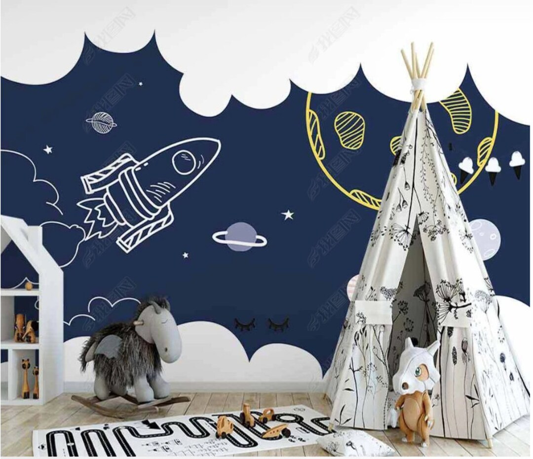 Original Nordic Space Star Rocket Cartoon Cloud Children's Room ...