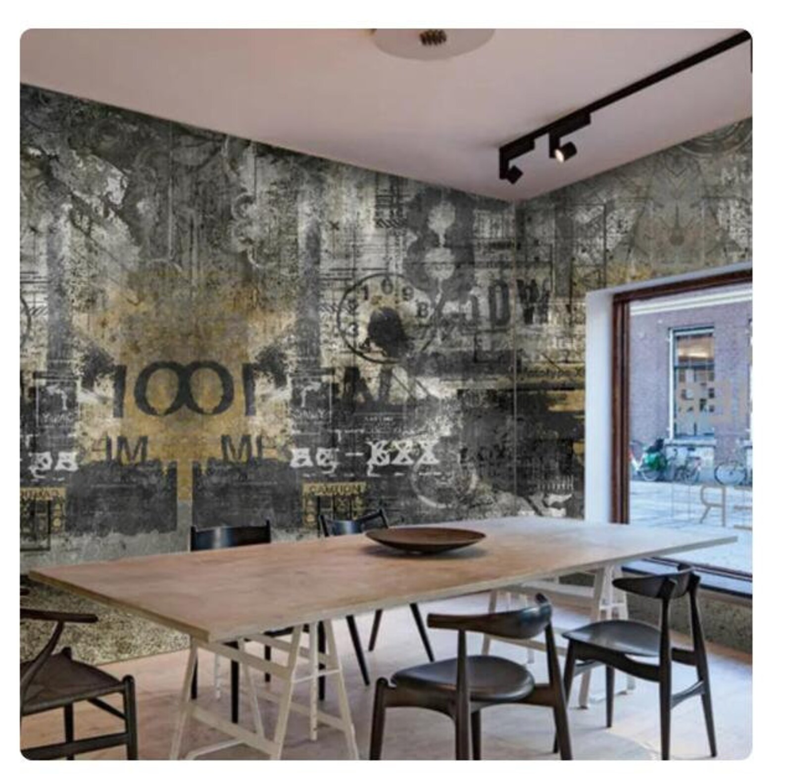 European Retro Style Old Wall Graffiti Living Room Dinning - Etsy