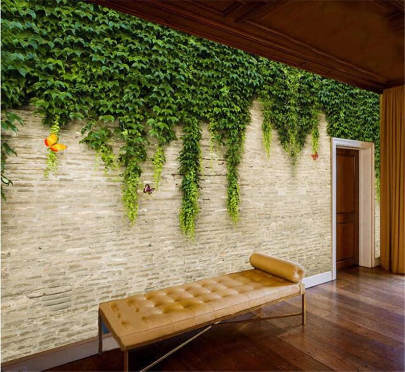 3D Mural Vine Wall Tiles Green Ivy Background Wall Mural - Etsy