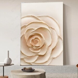 Abstract Textured Rose Flower Painting, Rose Flower Wall Art, Rose ...