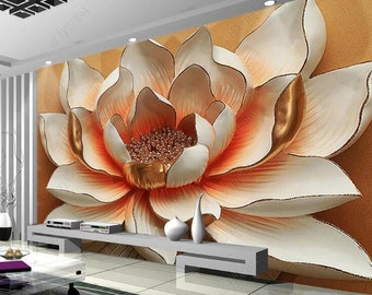 Lotus Wallpaper Mural | Etsy