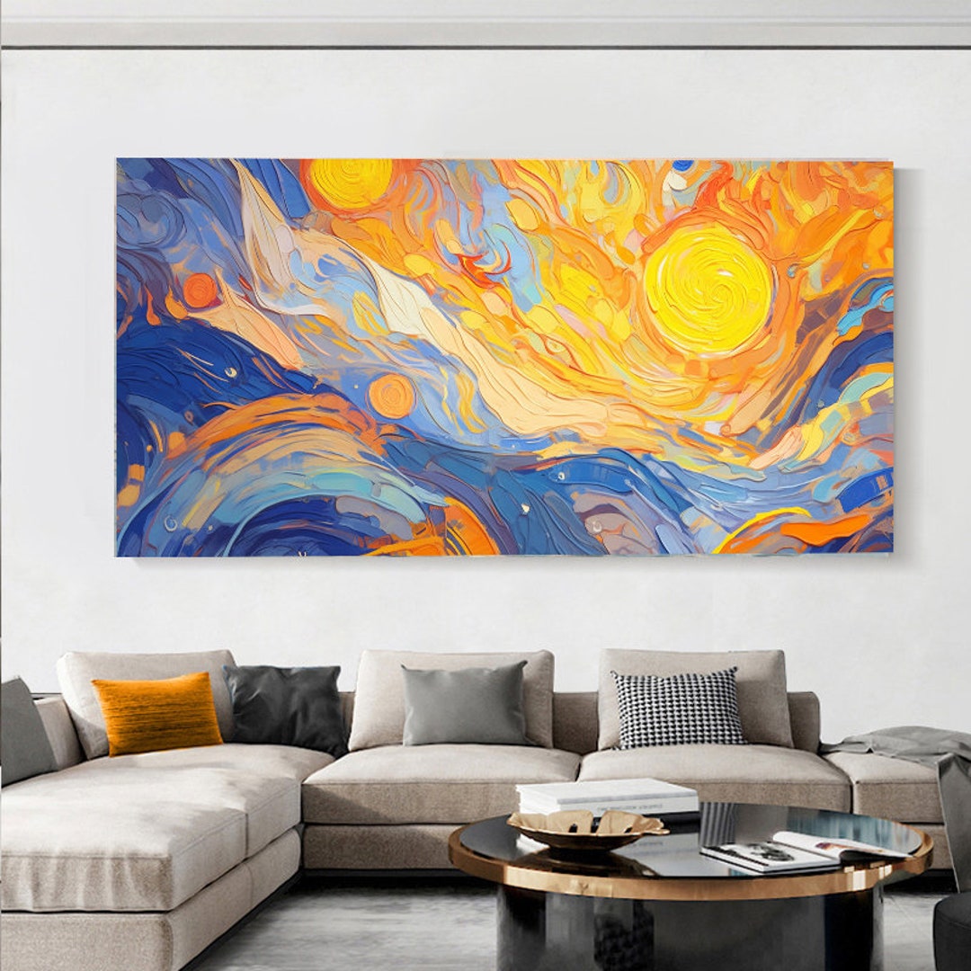 Abstract Sunset Landscape Painting Wall Art, Digital Download, Modern ...