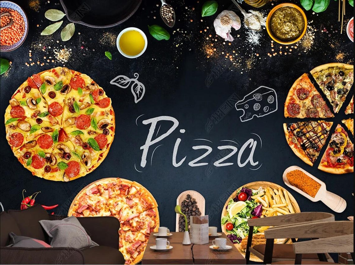 Ceative Pizza Shop Background Decoration Pizza Fast Food Restaurant ...