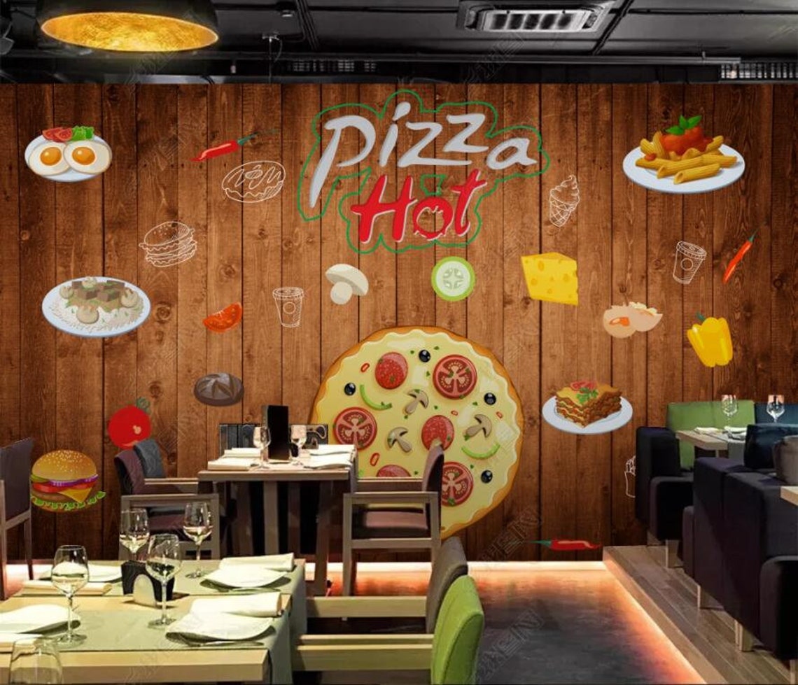 Wood Background Pizza Shop Background Shop Decoration Pizza Fast Food ...