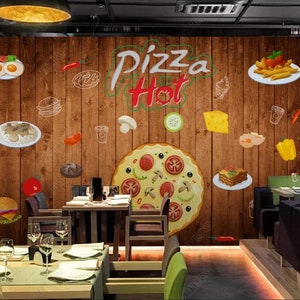 Wood Background Pizza Shop Background Shop Decoration Pizza Fast Food ...