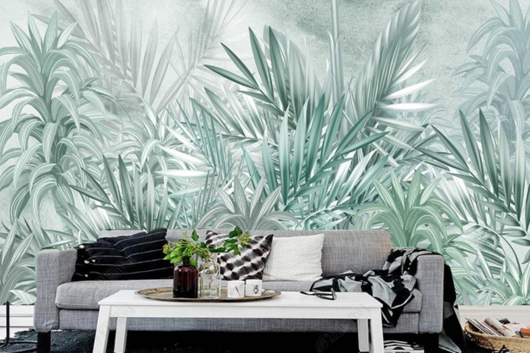 Green Tropical Rainforest Plants Wallpaper Wall Mural - Etsy
