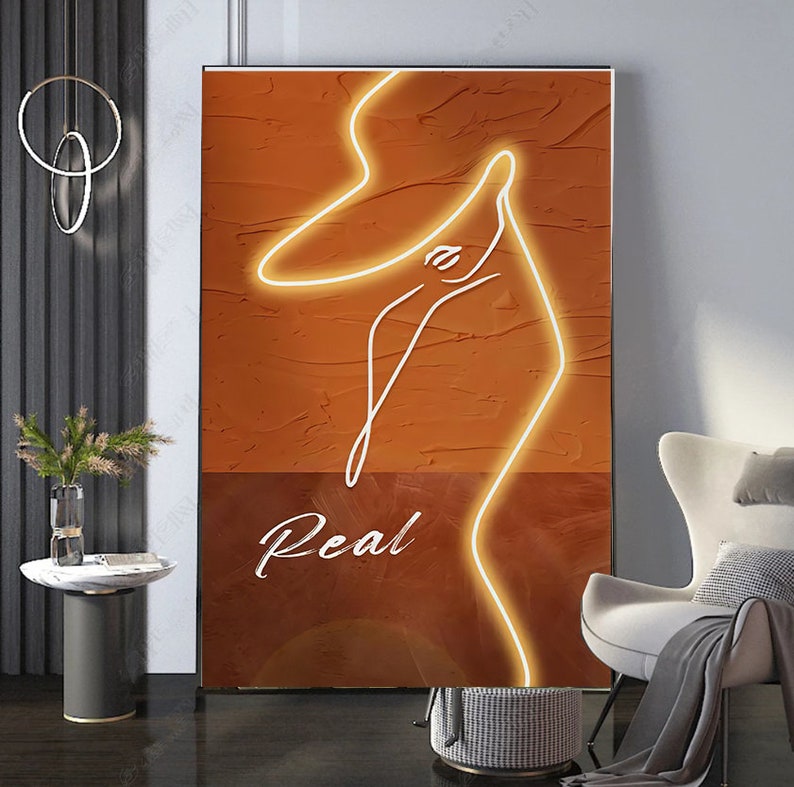 Minimalismus Frau Körper Linien Figur Wand Kunst Leinwand Druck, moderne Frau Körper Digitale ...