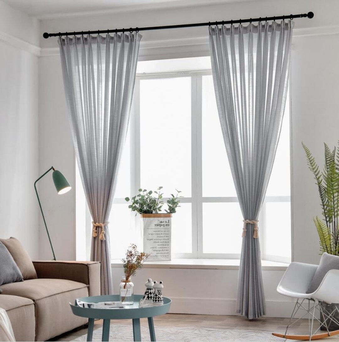 One Panel Sheer Gauze Curtains, Window Screens Living Rooms Balconies ...