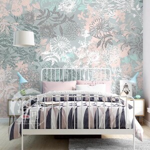 American Pastoral Floral Patterns Wallpaper, Abstract Flowers Rustic ...