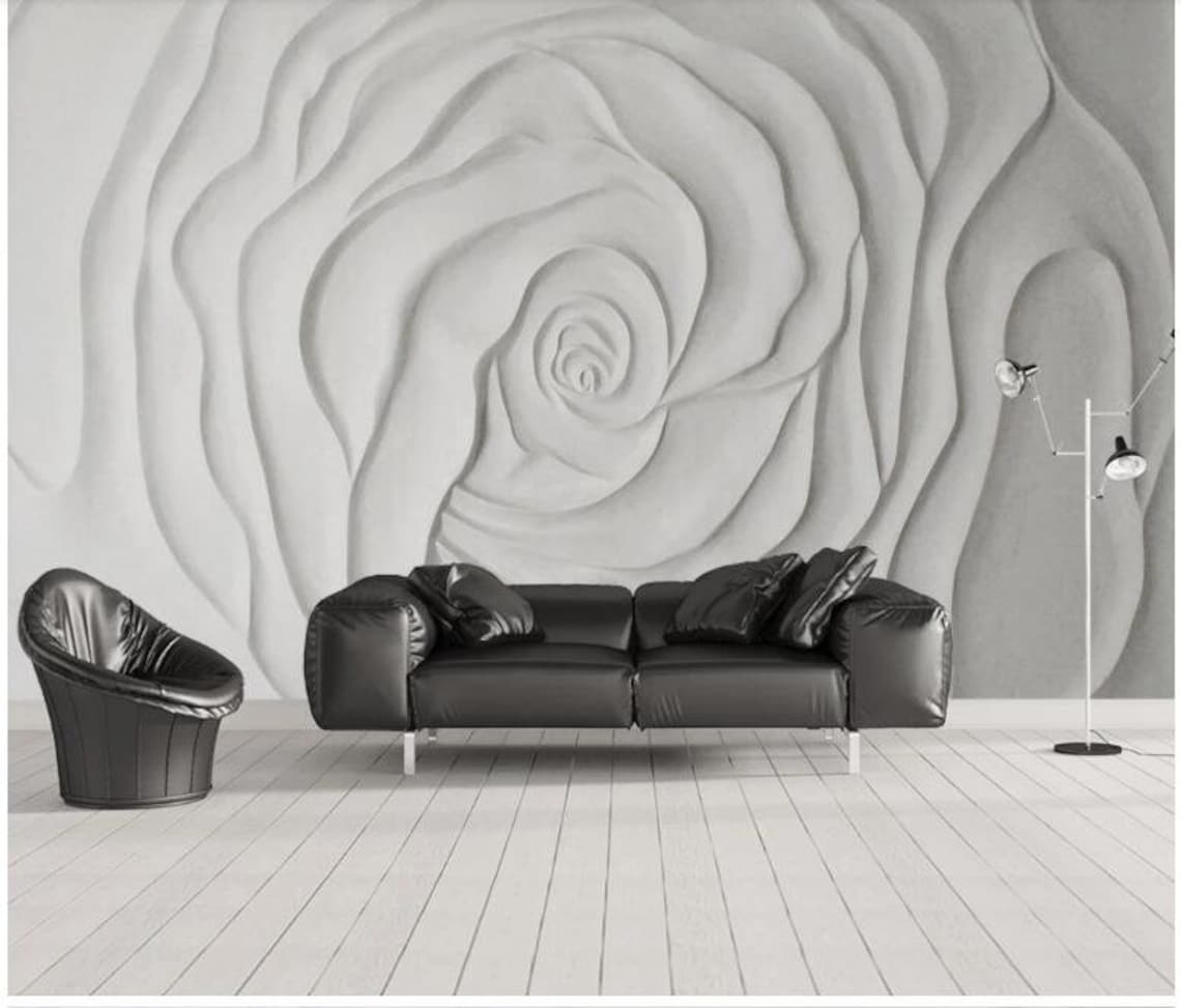 3D Vivid One Big Rose Floral Wallpaper Wall Mural Abstract - Etsy