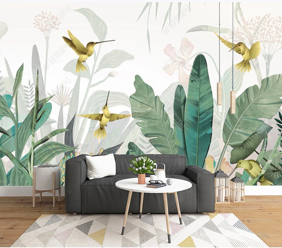 Modern Simple and Fresh Plant Forest Wallpaper Wall Mural, Beautiful ...
