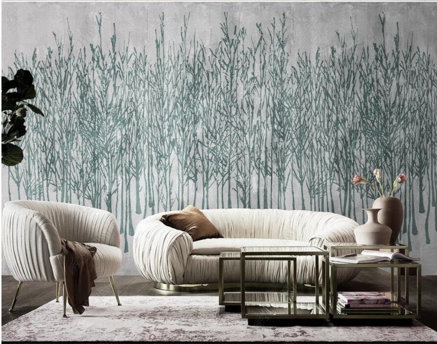 Gray Background Abstract Trees Wallpaper Mural Abstract Trees - Etsy