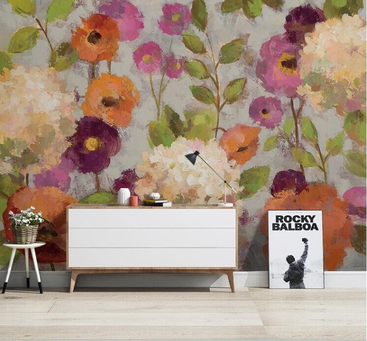 American Style Hydrangea Flowers Floral Wallpaper Wall Mural - Etsy