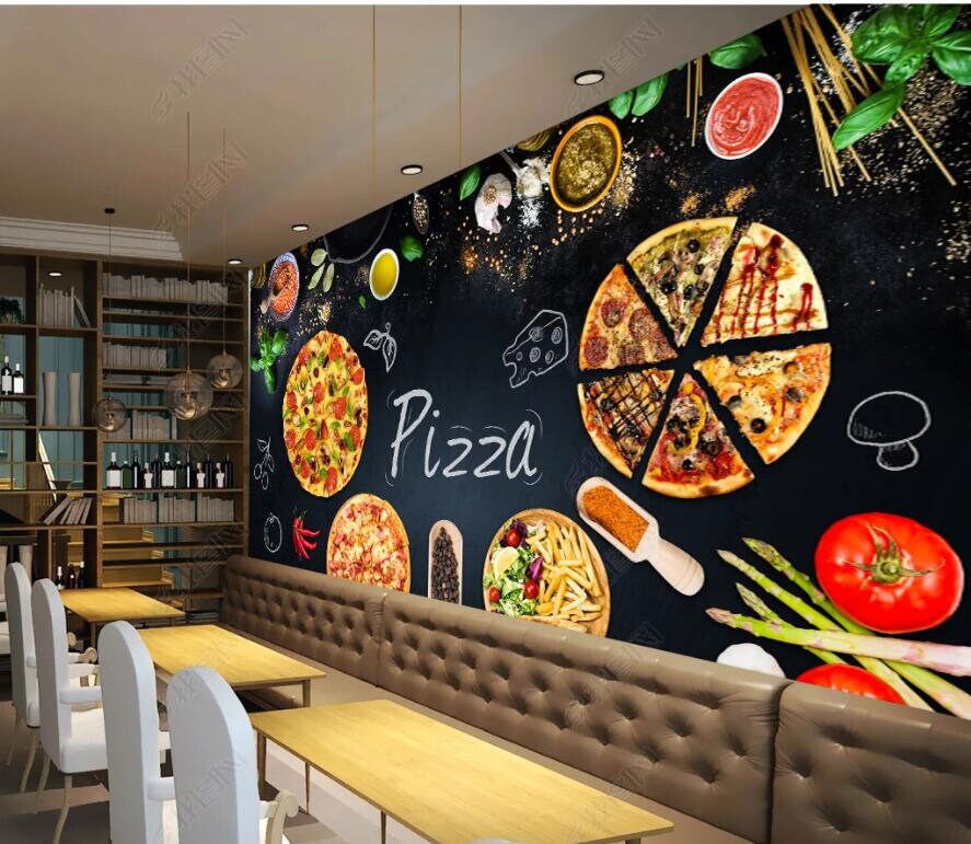 Ceative Pizza Shop Background Decoration Pizza Fast Food Restaurant ...